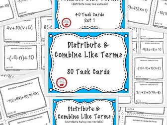Distribute & Combine Like Terms Bundle | Teaching Resources