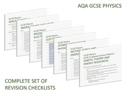 Complete set of Physics revision checklists for GCSE Physics | Teaching ...