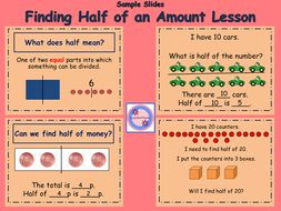 Finding half of an amount/money - Complete Lesson | Teaching Resources