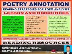 POETRY ANNOTATION LESSON AND RESOURCES | Teaching Resources