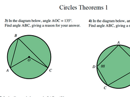 GCSE Maths Circle Theorems 1 Revision | Teaching Resources