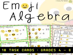 Algebra Task Cards: Grades 4 - 6 | Teaching Resources