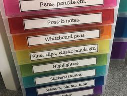 Mini Rainbow Drawer Labels | Teaching Resources
