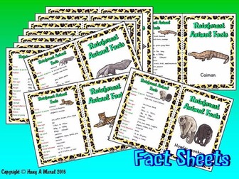 Animals Fact Sheets Bundle | Teaching Resources