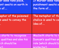 GCSE Revision Structure strips - Macbeth soliloquies: act 1, 5, act 1 ...