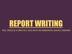 IGCSE Report Writing Guide with Sample Answer | Teaching Resources