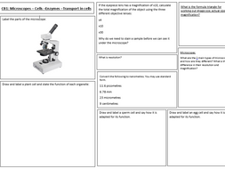 NEW EDEXCEL COMBINED GCSE 9-1 CB1 KEY CONCEPTS IN BIOLOGY REVISION MAT ...