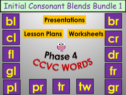 Initial Consonant Blends/Clusters - CCVC Words Bundle 1 | Teaching ...