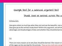 Balanced argument - writing prompt, example and planning sheet KS2 ...