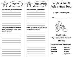 To You and Ode to Pablo’s Tennis Shoes Trifold - Wonders 6th Grade Unit ...