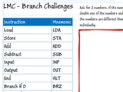 Little Man Computer - Branching Challenge - A Level Computer Science, GCSE (9-1) | Teaching ...