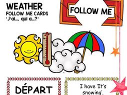 French Follow Me Card Game: Weather Quel temps fait-il? | Teaching ...