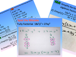 Factorising - Single Bracket | Teaching Resources