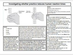 Reaction times Required Practical Knowledge Organiser | Teaching Resources