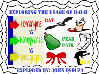 HOMOPHONES-HOMONYMS-HOMOGRAPHS: BUNDLE by john421969 - Teaching ...