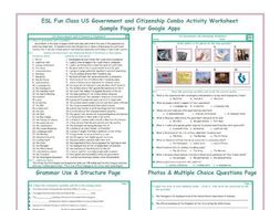 US Government and Citizenship Interactive Worksheets for Google Apps ...