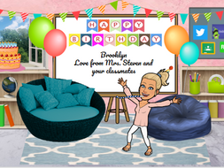 Bitmoji Virtual Classroom - Birthdays | Teaching Resources