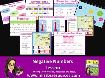 Series of Lessons - Negative numbers Bundle | Teaching Resources