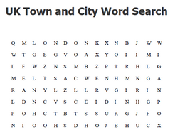 UK City and Town Word Search | Teaching Resources