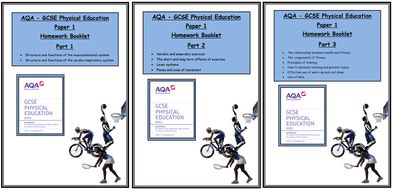 AQA - GCSE PE - Paper 1 - Complete Homework Booklets | Teaching Resources