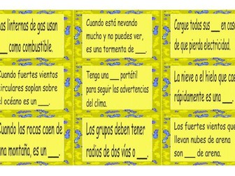 Natural Disasters and Emergencies Spanish 4 Worksheet-2 Game-1 Exam ...