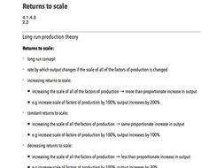 Returns to Scale - A-Level Economics | Teaching Resources
