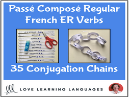 Passé Composé French ER Verbs - Primary French conjugation chains - Cut ...