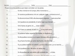 Conditional Sentences Type 2 Matching Spanish Worksheet | Teaching ...