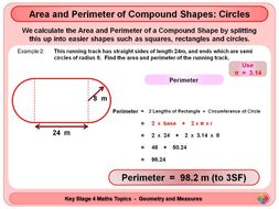 Area and Perimeter of Compound Shapes - Circles KS4 | Teaching Resources