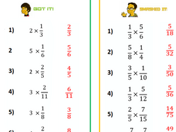 GCSE Foundation Maths- Differentiated Multiplying Fractions Worksheet ...