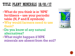 Plant minerals - complete lesson (KS3) | Teaching Resources