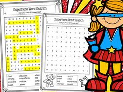 Superhero Word Search Activity | Teaching Resources