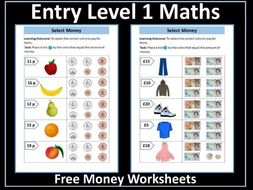 Money Worksheets: AQA Entry Level 1 Maths | Teaching Resources
