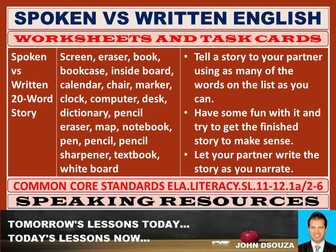 SPOKEN VS WRITTEN ENGLISH BUNDLE by john421969 | Teaching Resources
