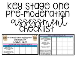 KS1 Pre-Moderation Assessment Preparation Checklist by charl.x ...