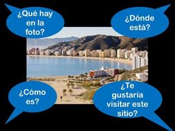 Spanish GCSE Foundation holidays photo card pratice | Teaching Resources