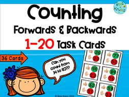 Counting Forwards and Backwards 1-100 Task Cards | Teaching Resources