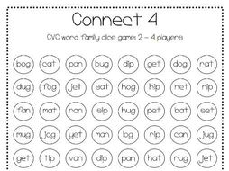Connect 4 CVC word family game | Teaching Resources