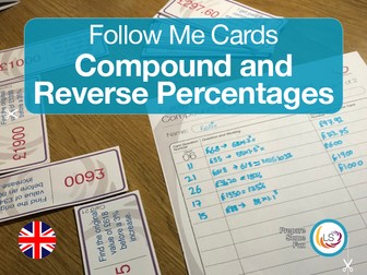 Fraction and Percentage Follow Me Card Bundle | Teaching Resources