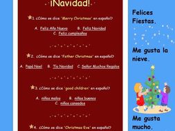 Spanish Christmas Quiz by dsoggiu | Teaching Resources