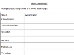 KS1 Maths Using Scales to Measure weight | Teaching Resources