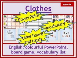 ESL EAL English clothes dice game to describe pictures and practise ...