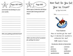 How Fast Do You Eat Your Ice Cream Trifold - Imagine It 4th Grade Unit ...