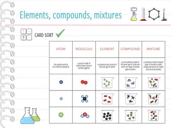 Atoms, molecules, elements, compounds & mixtures - 3x Activities and ...