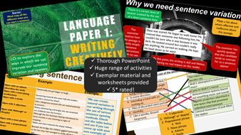 Creative Writing Masterclass - Sentence Variation | Teaching Resources