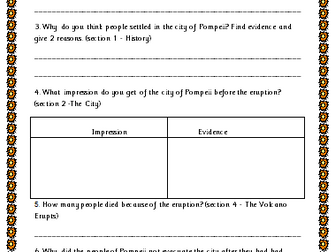 Pompeii comprehension | Teaching Resources