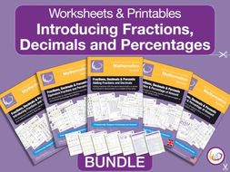 Fractions, Decimals & Percentages Intro Bundle | Teaching Resources