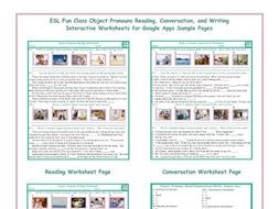 Object Pronouns Read-Converse-Write Interactive Worksheets for Google ...