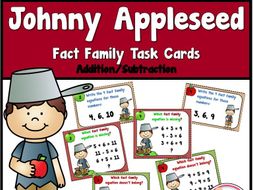 Johnny Appleseed Fact Family Task Cards | Teaching Resources