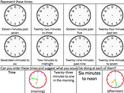 Time from an analogue clock, nearest 5 mins and nearest minute ...